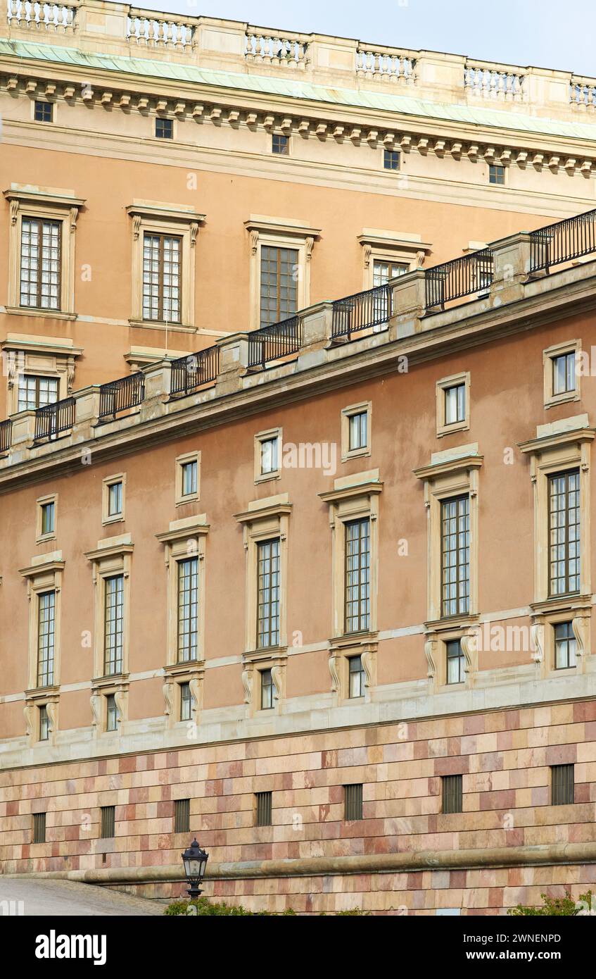 Vintage, building and architecture of Royal Castle in Stockholm with ...