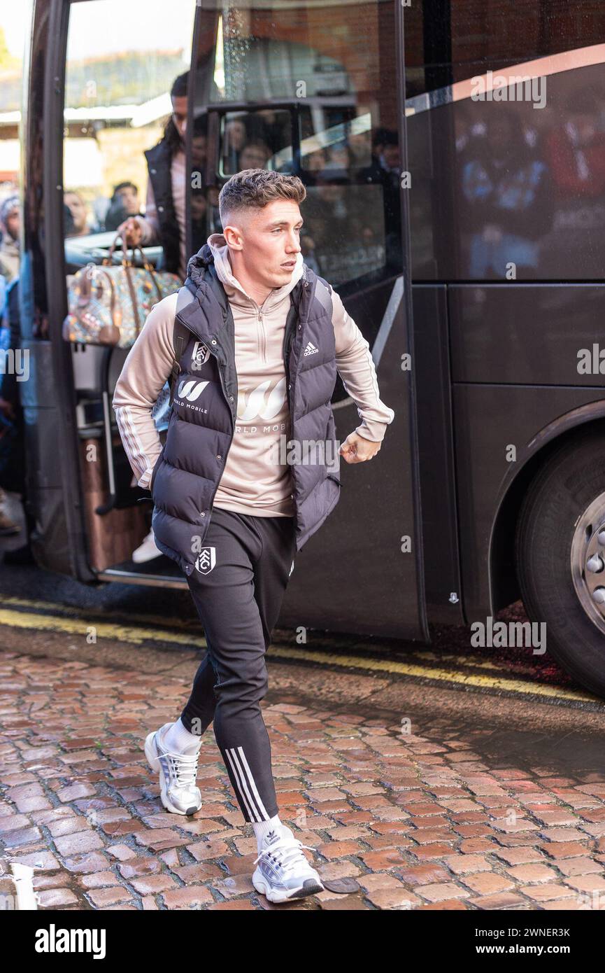 Harry Wilson of Fulham arrives ahead of the Premier League match ...
