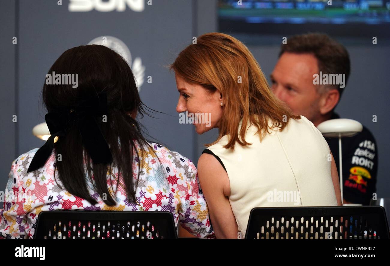 Geri Horner speaks to Daranee Yoovidhya before the Bahrain Grand Prix ...