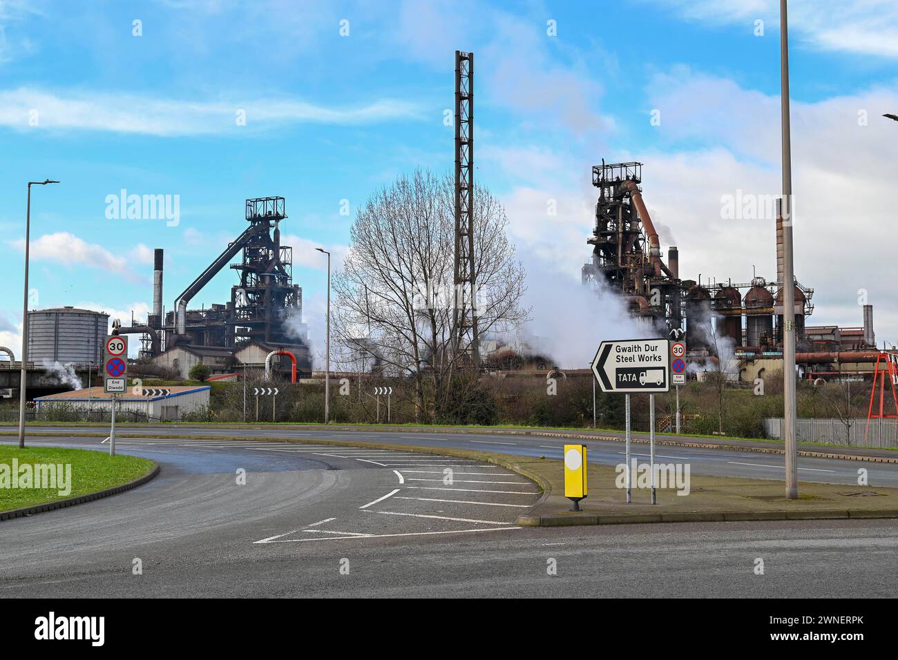 Port Talbot, Wales, UK. 2nd March 2024. UK Weather. General view of the ...