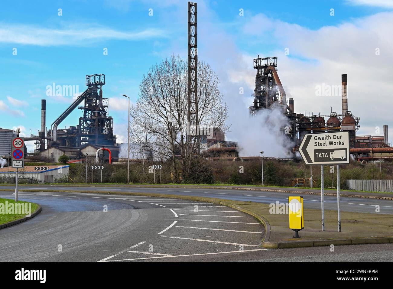 Port Talbot, Wales, UK. 2nd March 2024. UK Weather. General view of the ...