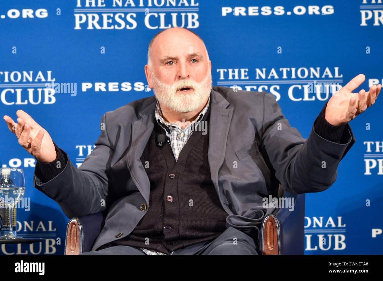 José Andrés, founder of World Central Kitchen, speaks at the National ...