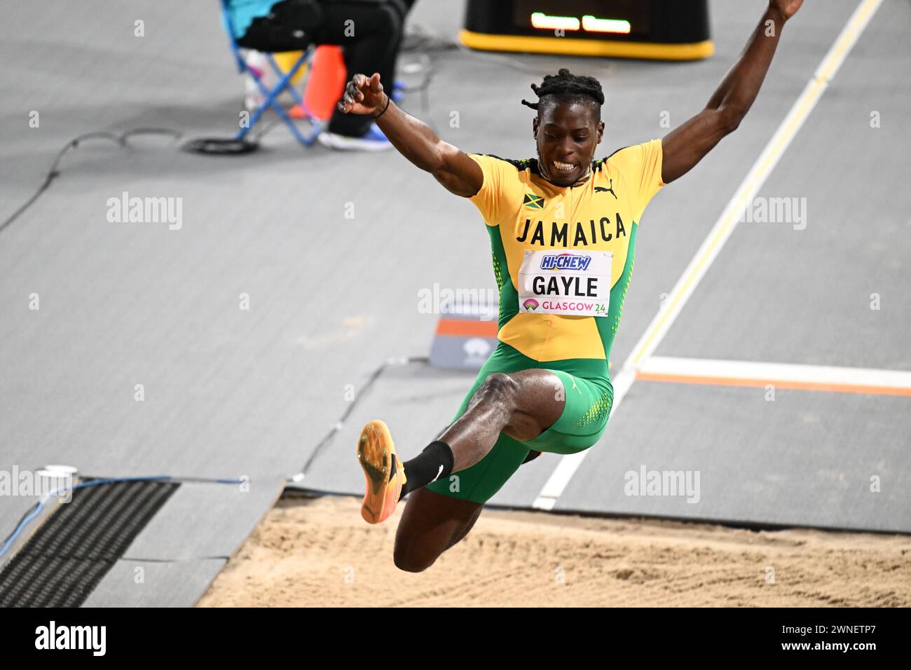 Tajay Gayle competes in the Long Jump at the world athletics indoor ...
