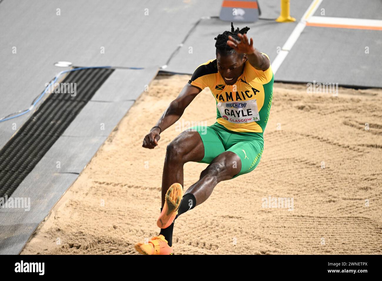 Tajay Gayle competes in the Long Jump at the world athletics indoor ...