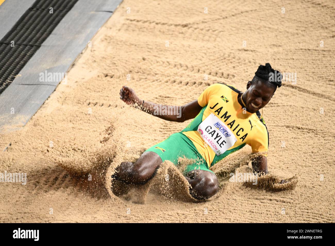 Tajay Gayle competes in the Long Jump at the world athletics indoor ...