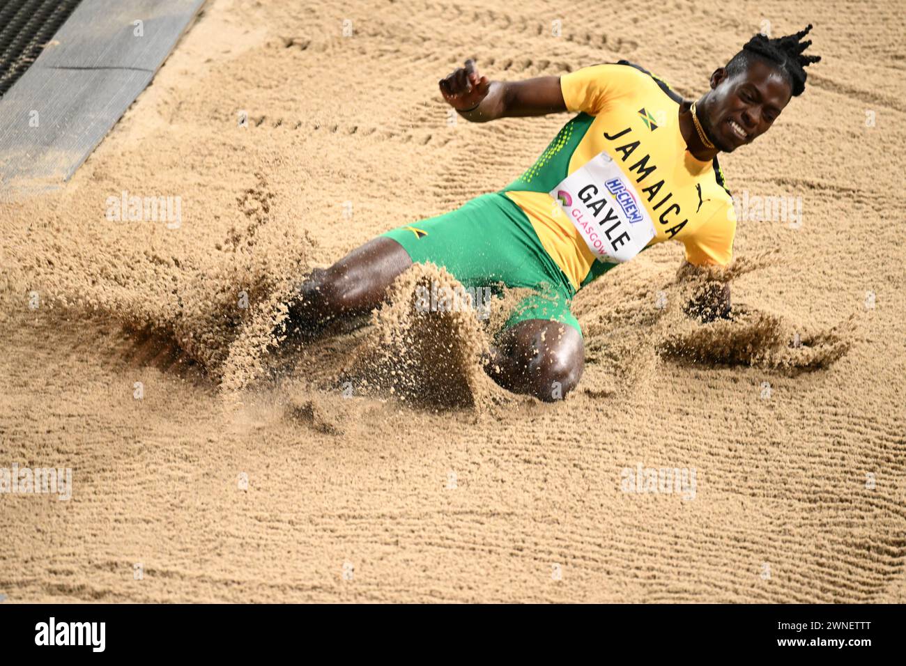 Tajay Gayle competes in the Long Jump at the world athletics indoor ...