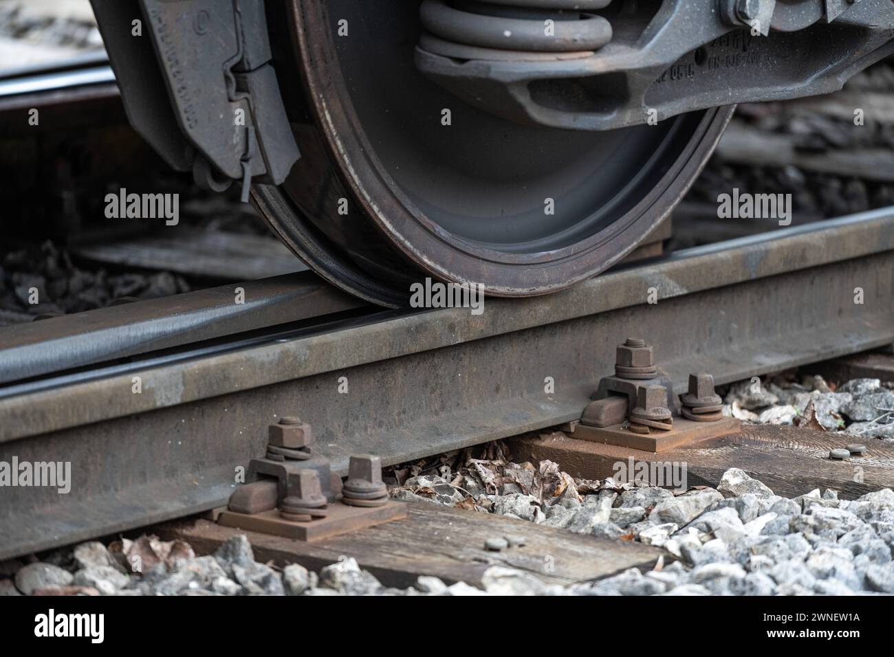 Augsburg, Bavaria, Germany - March 1, 2024: Wheel from a train ...