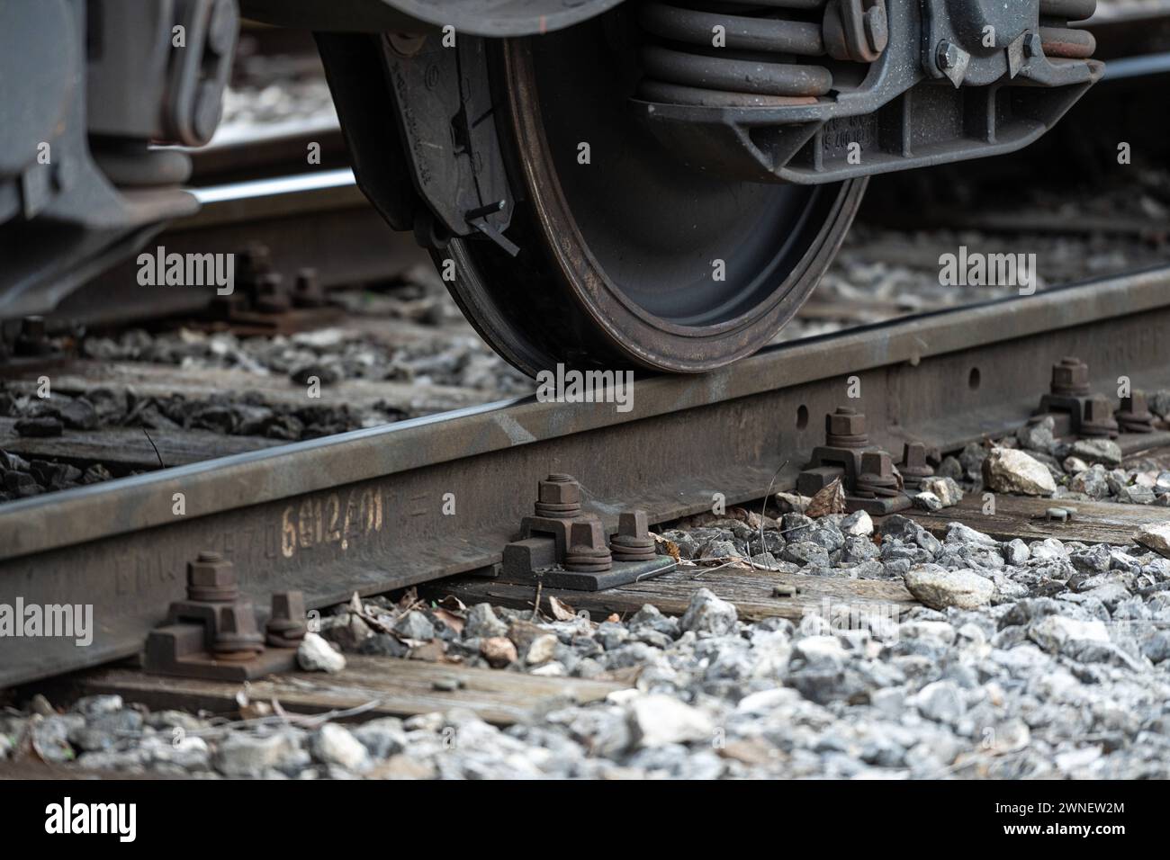 Augsburg, Bavaria, Germany - March 1, 2024: Wheel from a train ...