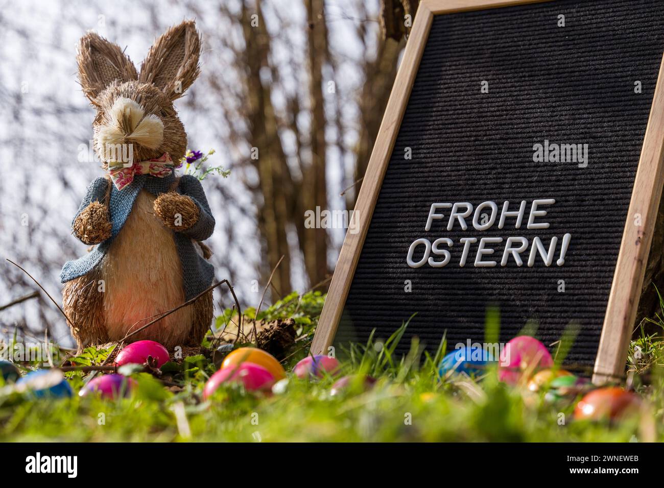 Augsburg, Bavaria, Germany - March 2, 2024: Happy Easter Greeting on a ...