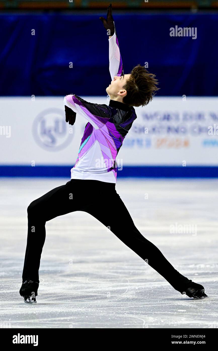Arlet LEVANDI (EST), during Junior Men Free Skating, at the ISU World ...