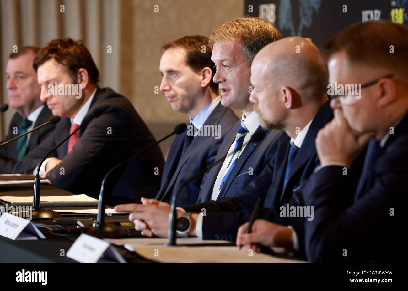 (left to right, on stage) Irish Football Association Chief Executive ...