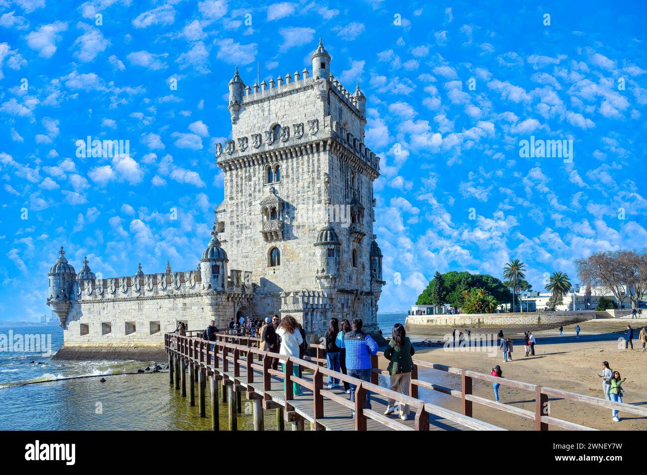 Belem tower medieval battlement hi-res stock photography and images - Alamy