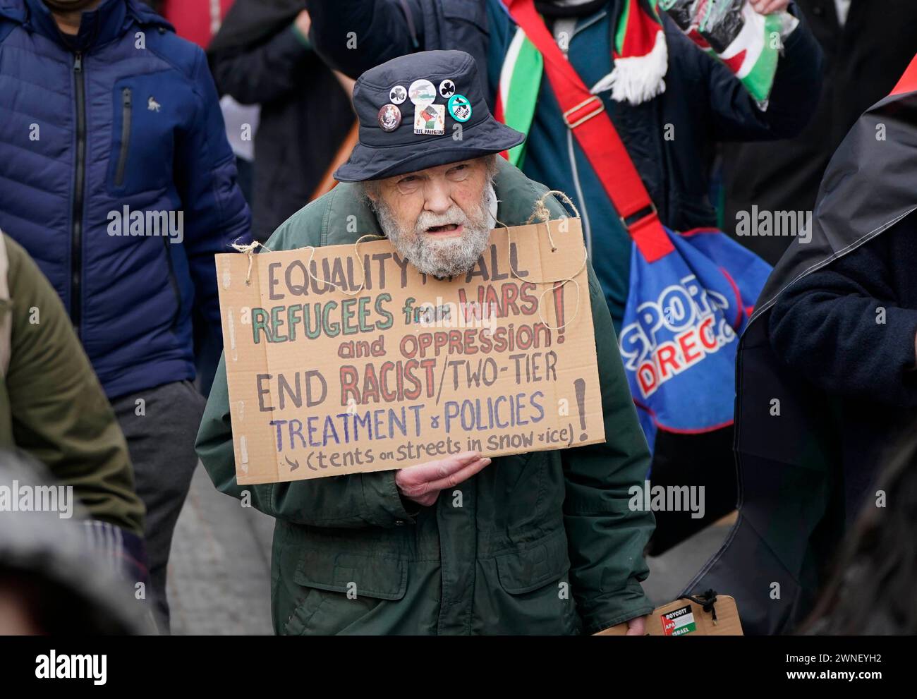 People during the Stand Together solidarity march in Dublin. The ...