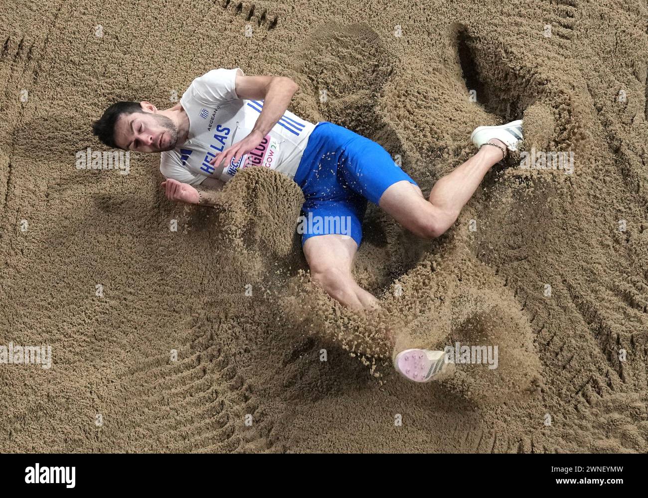 Greece's Miltiadis Tentoglou during the Men's Long Jump Final during ...