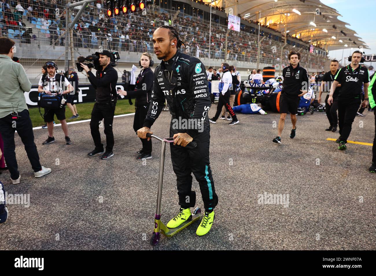 Sakhir, Bahrain. 02nd Mar, 2024. Lewis Hamilton (GBR) Mercedes AMG F1 ...