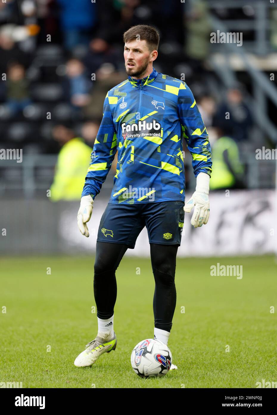 Derby County goalkeeper Joe Wildsmith during the warm up before the Sky ...