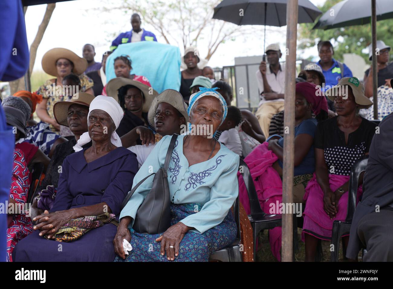 Family members attend the burial of Moreblessing Ali, on the outskirts ...