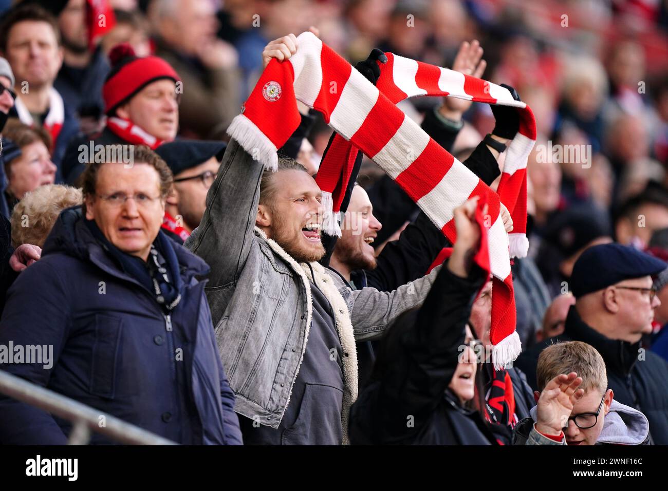 Brentford fans during the Premier League match at the Gtech Community ...