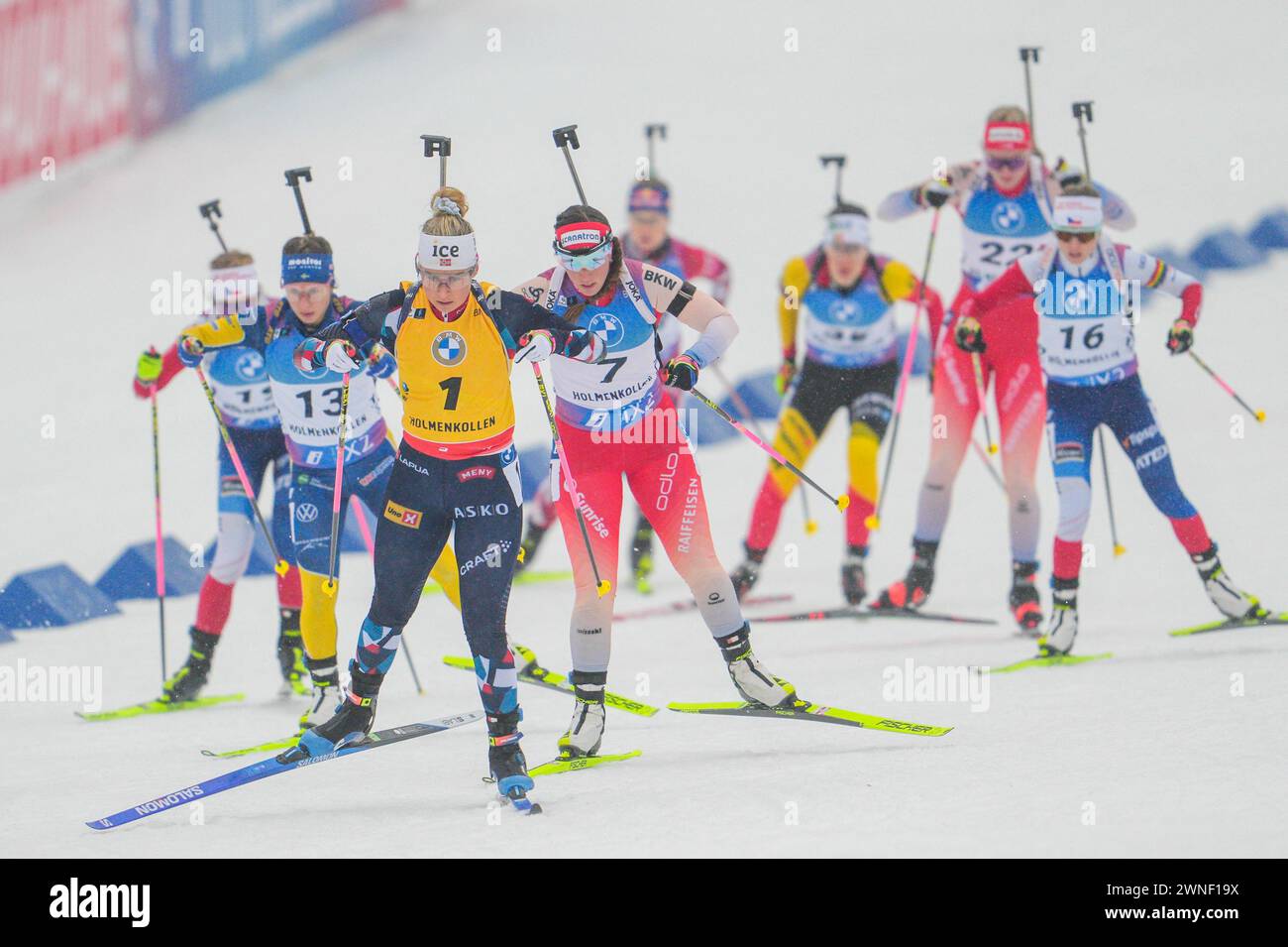 Oslo 20240302.Ingrid Landmark Tandervold in front of the field during ...