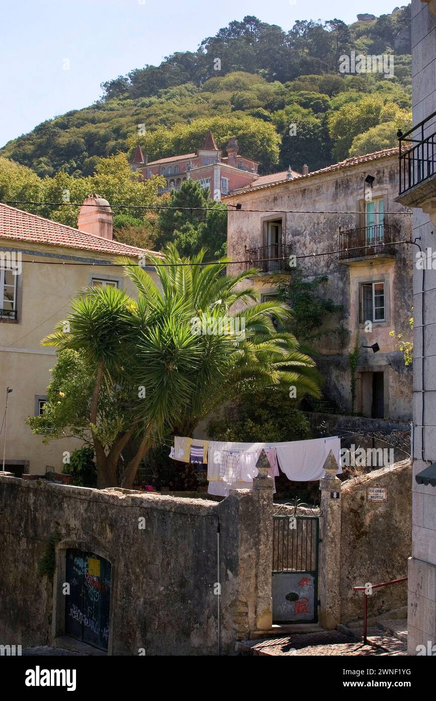 Sintra old town street details Stock Photo - Alamy
