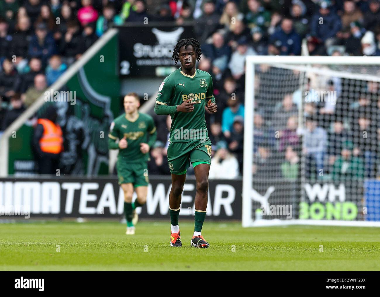 Darko Gyabi of Plymouth Argyle in action during the Sky Bet ...