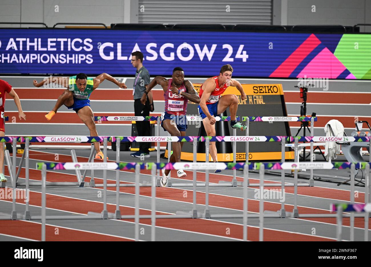 Grant Holloway wins his heat n the 60m hurdles for men at the world ...