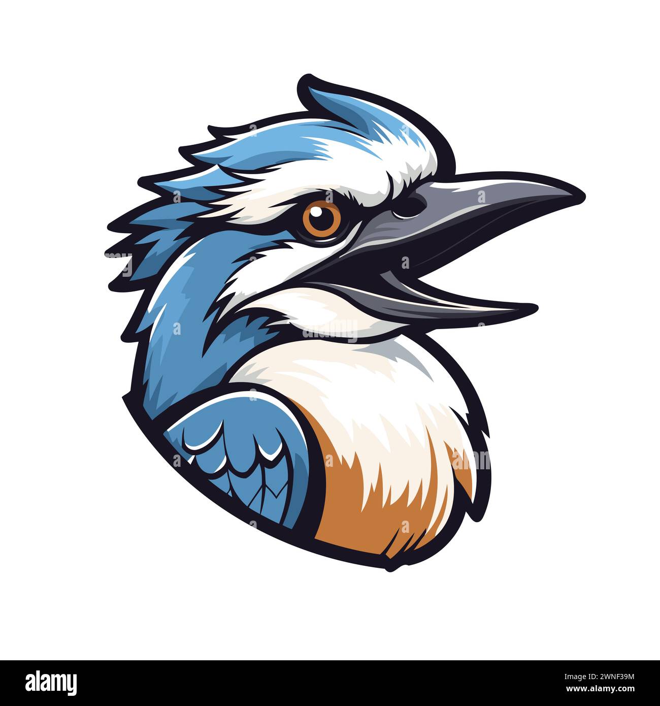 Illustration of a blue bird head mascot isolated on white background ...