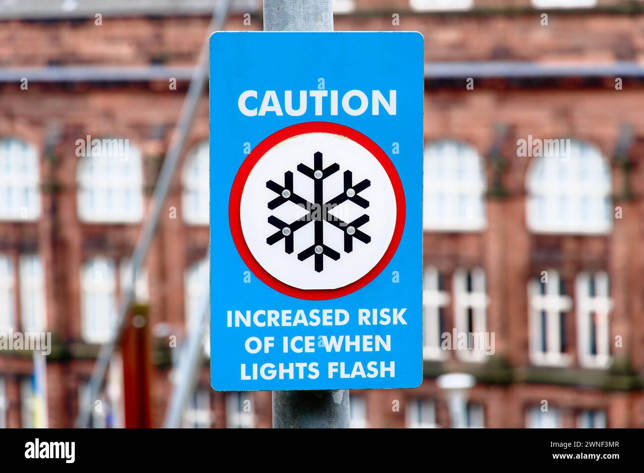 Slippery surface due to ice caution sign Stock Photo - Alamy Slippery surface due to ice caution sign Stock Photo - Alamy