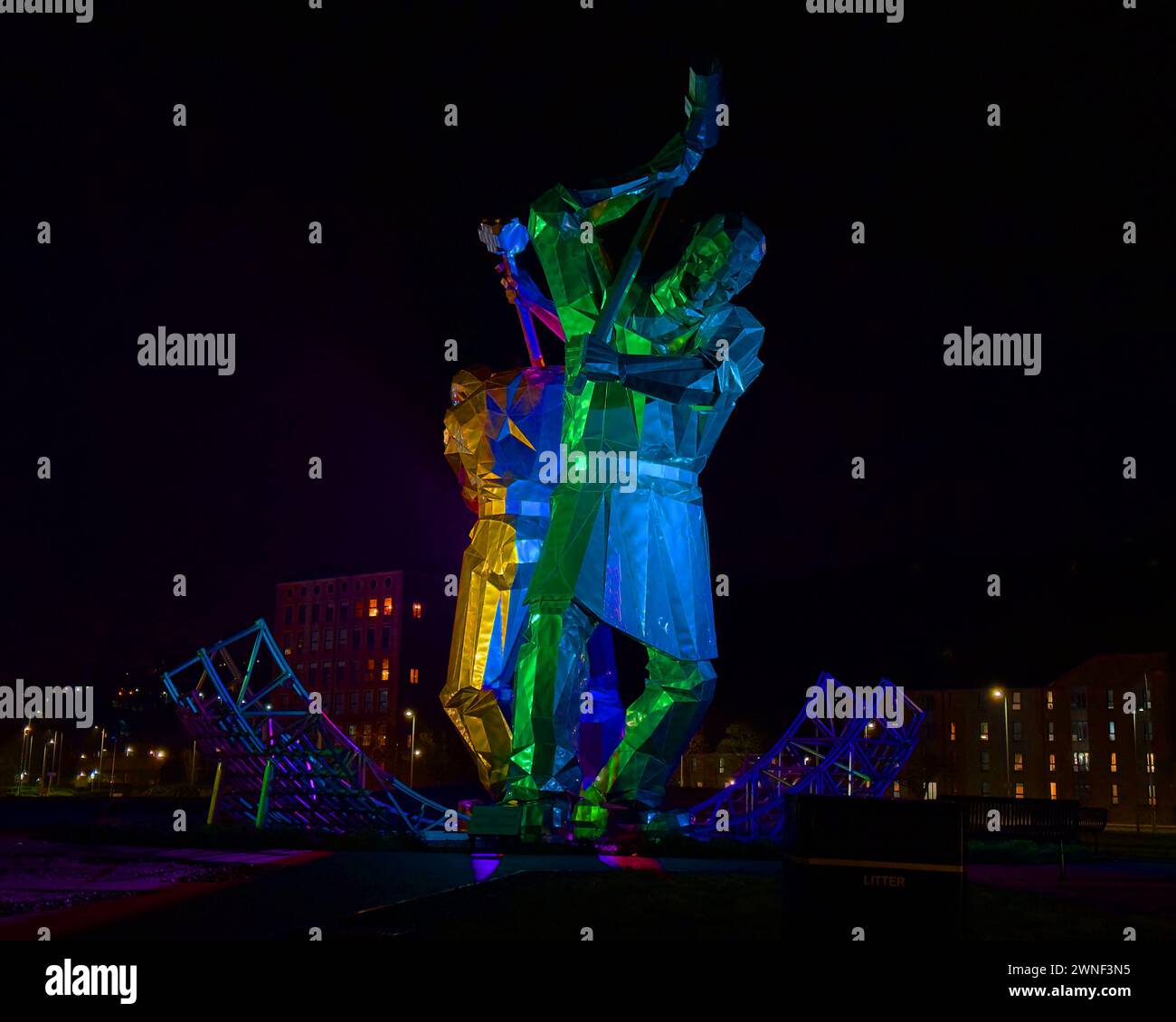 Shipbuilding sculpture art erected honouring Inverclyde Shipbuilding ...