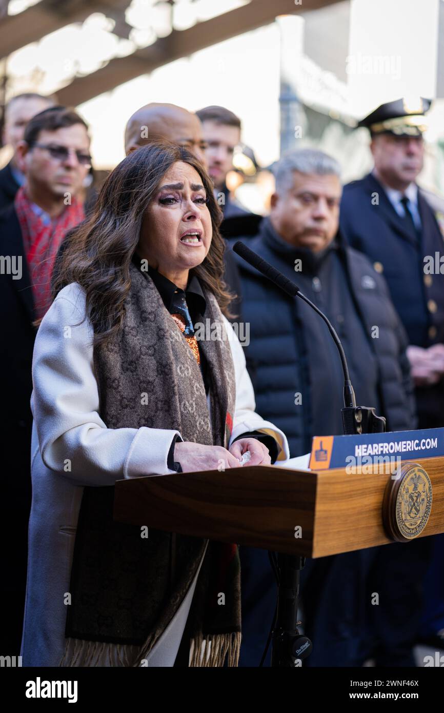 New York City, USA. 01st Mar, 2024. The ramp to the Brooklyn Bridge at ...