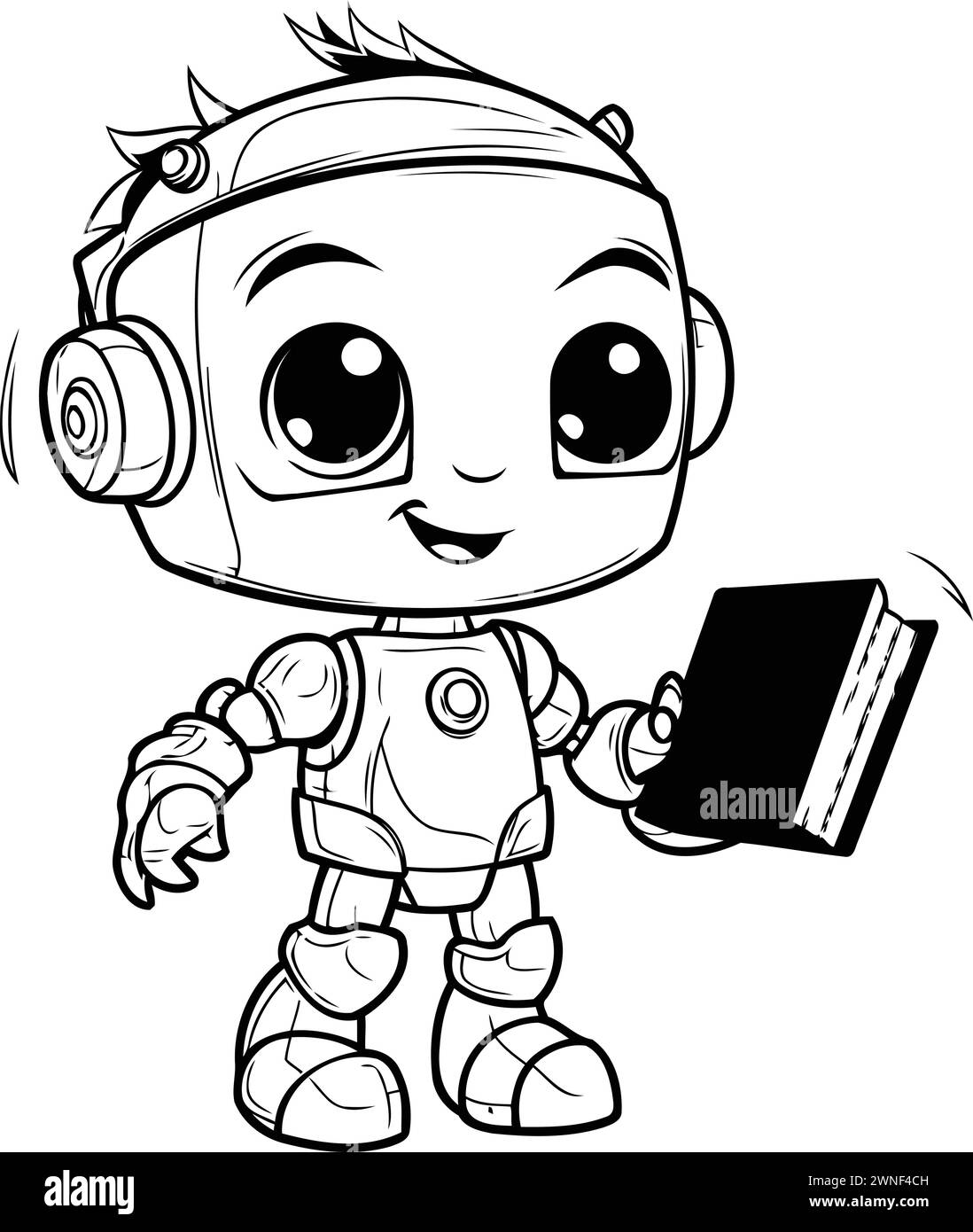 Robot clipart black Black and White Stock Photos & Images - Alamy