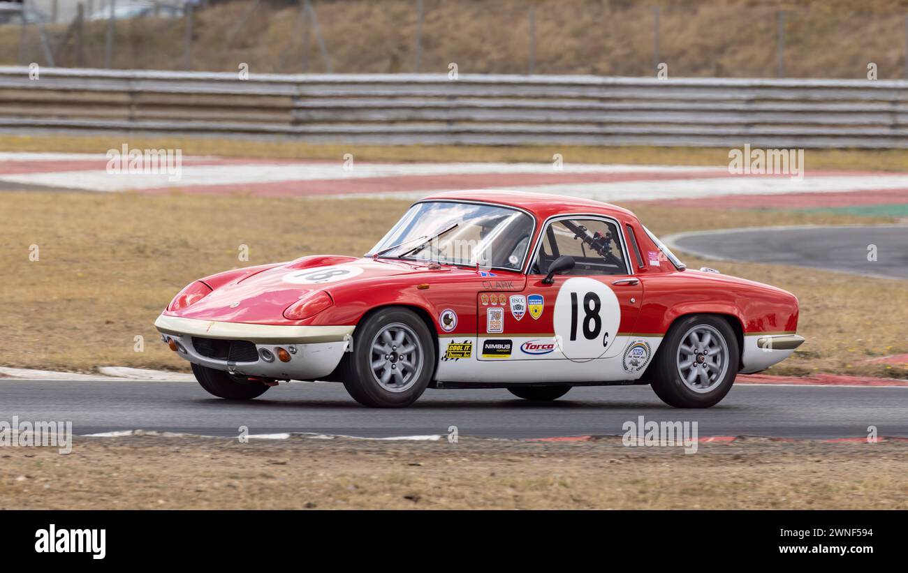 Jeremy Clark in his 1970 Lotus Elan S4, Class C, historic racer during ...