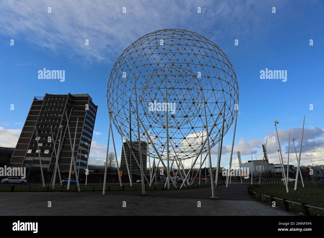 RISE by Wolfgang Buttress at the Broadway Roundabout in Belfast Stock ...