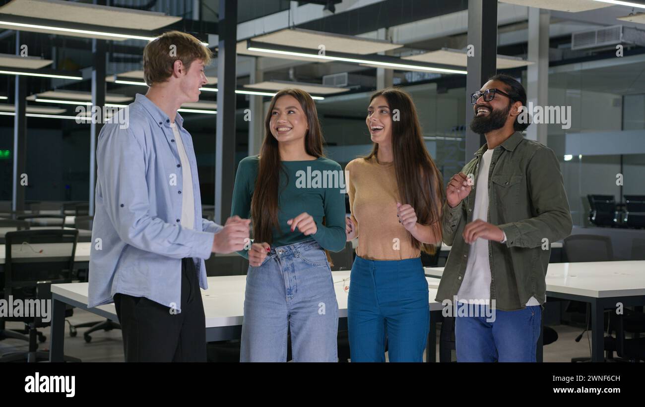 Happy multiracial young people group of friends students women men ...