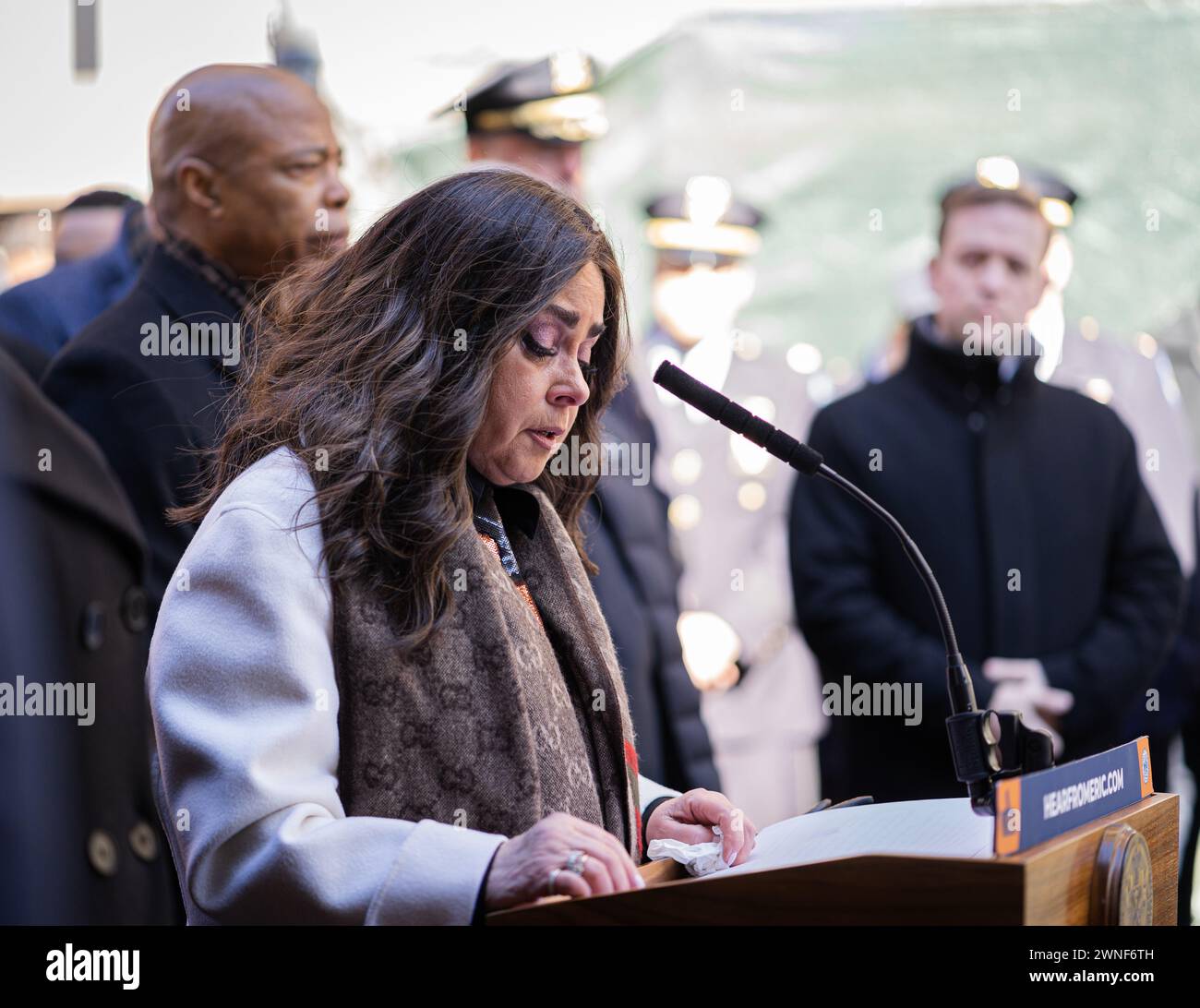 New York City, USA. 01st Mar, 2024. The ramp to the Brooklyn Bridge at ...