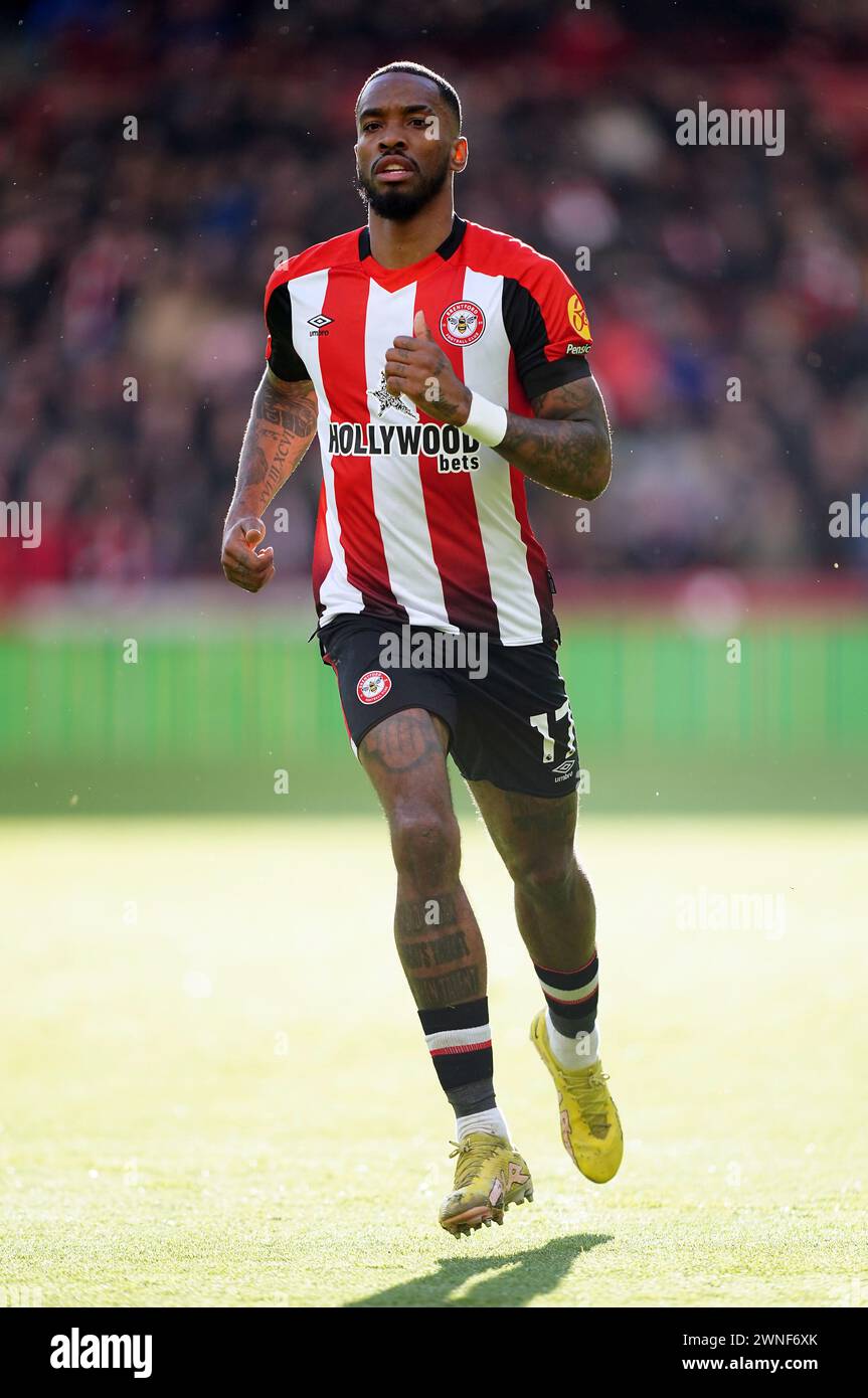 Brentford's Ivan Toney during the Premier League match at the Gtech ...