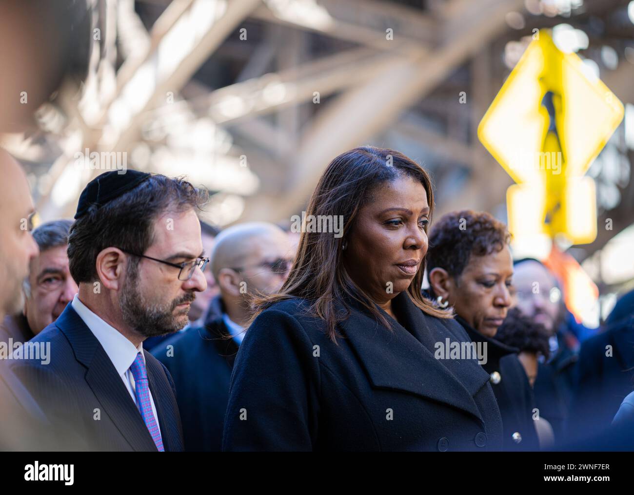 New York City, USA. 01st Mar, 2024. The ramp to the Brooklyn Bridge at ...