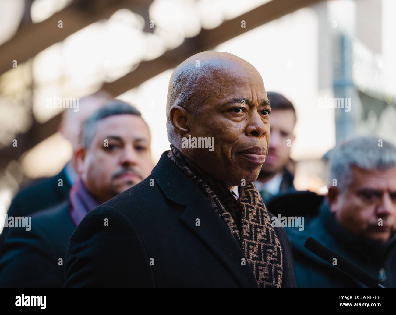 New York City, USA. 01st Mar, 2024. The ramp to the Brooklyn Bridge at ...