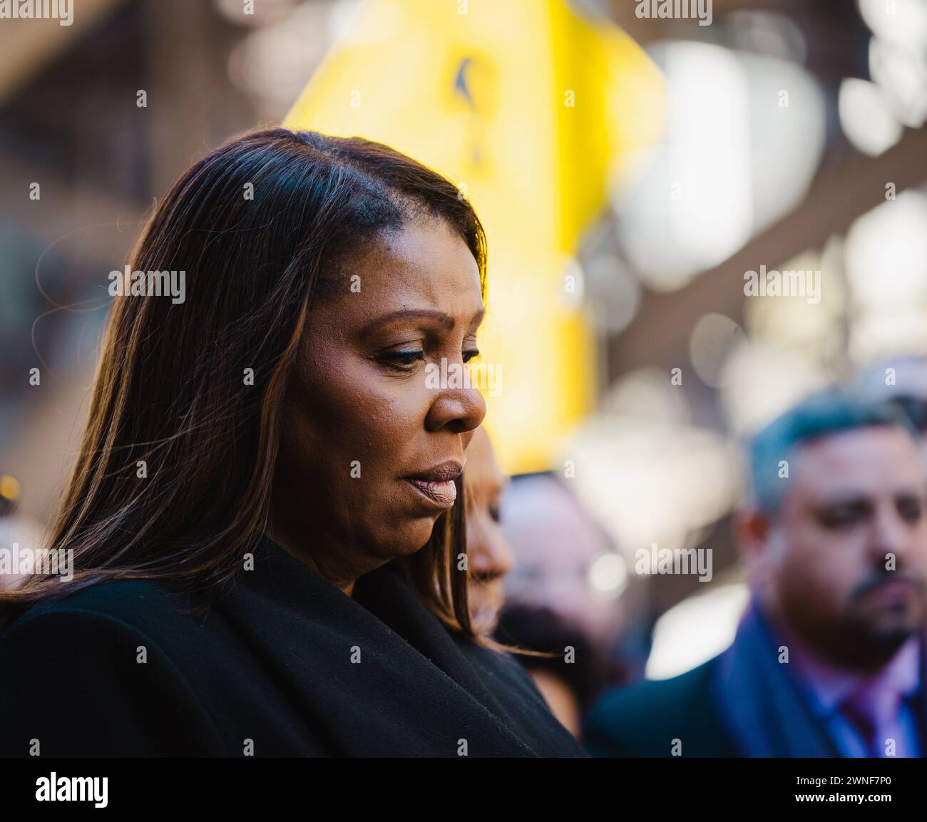 New York City, USA. 01st Mar, 2024. The ramp to the Brooklyn Bridge at ...