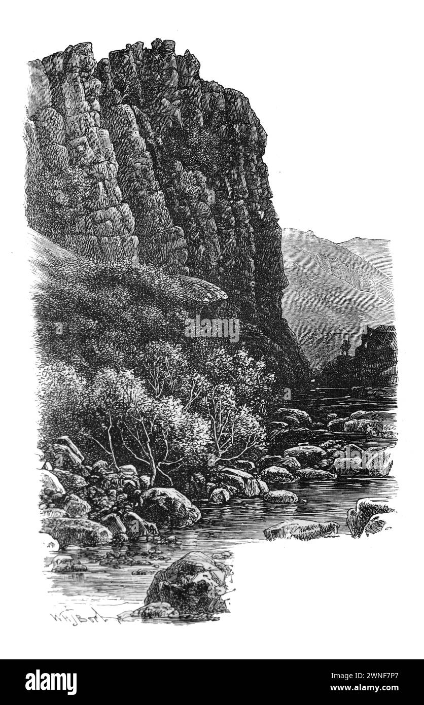 The Dewerstone, Shaugh Prior, Dartmoor National Park19th century; Black ...