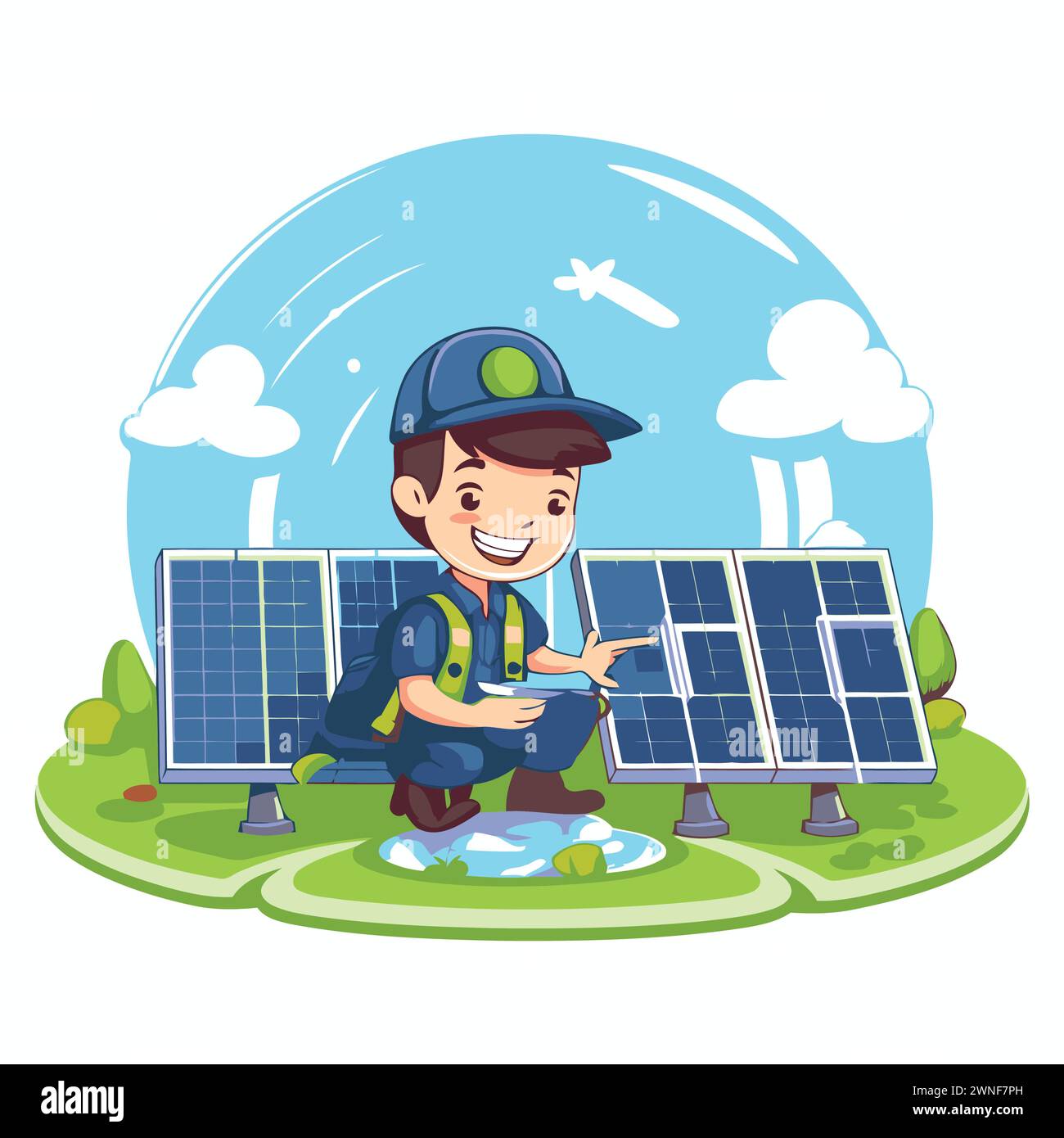 Solar energy in the garden Stock Vector Images - Alamy