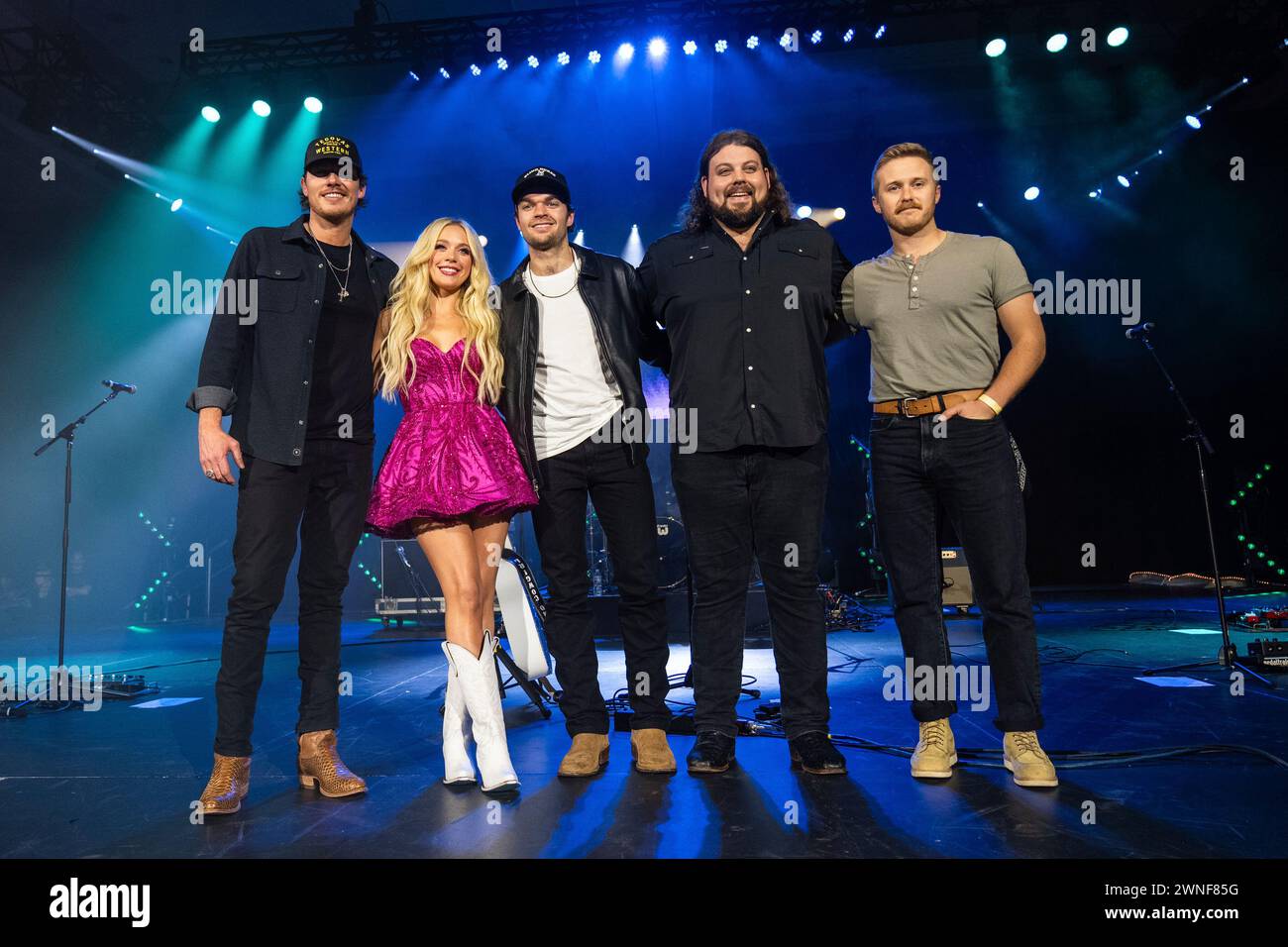 George Birge, left, Megan Moroney, Connor Smith, Dillon Carmichael, and ...