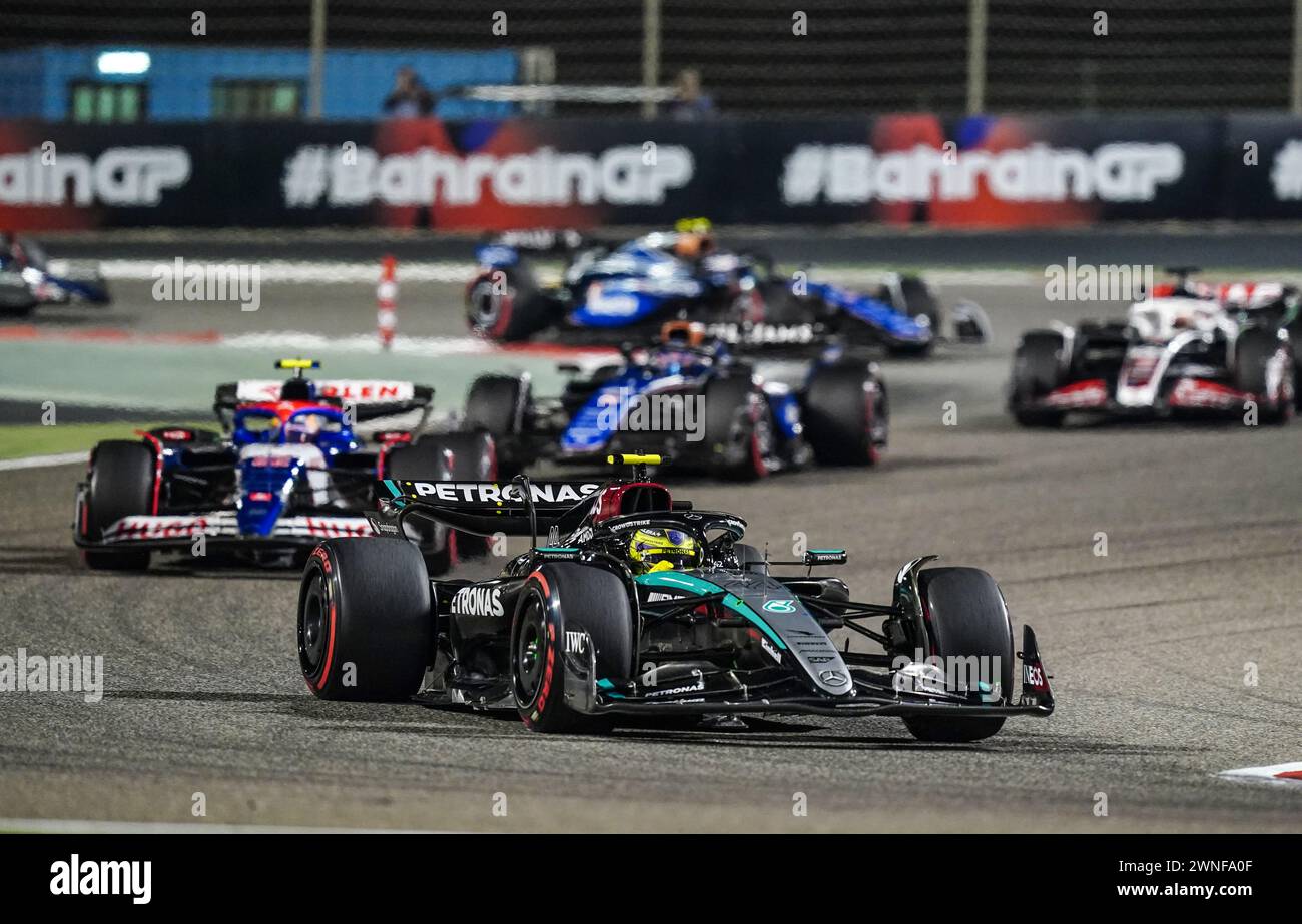 Mercedes' Lewis Hamilton during the Bahrain Grand Prix at the Bahrain ...