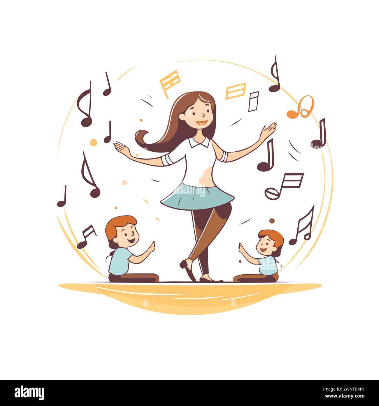 Children musical performance Stock Vector Images - Alamy