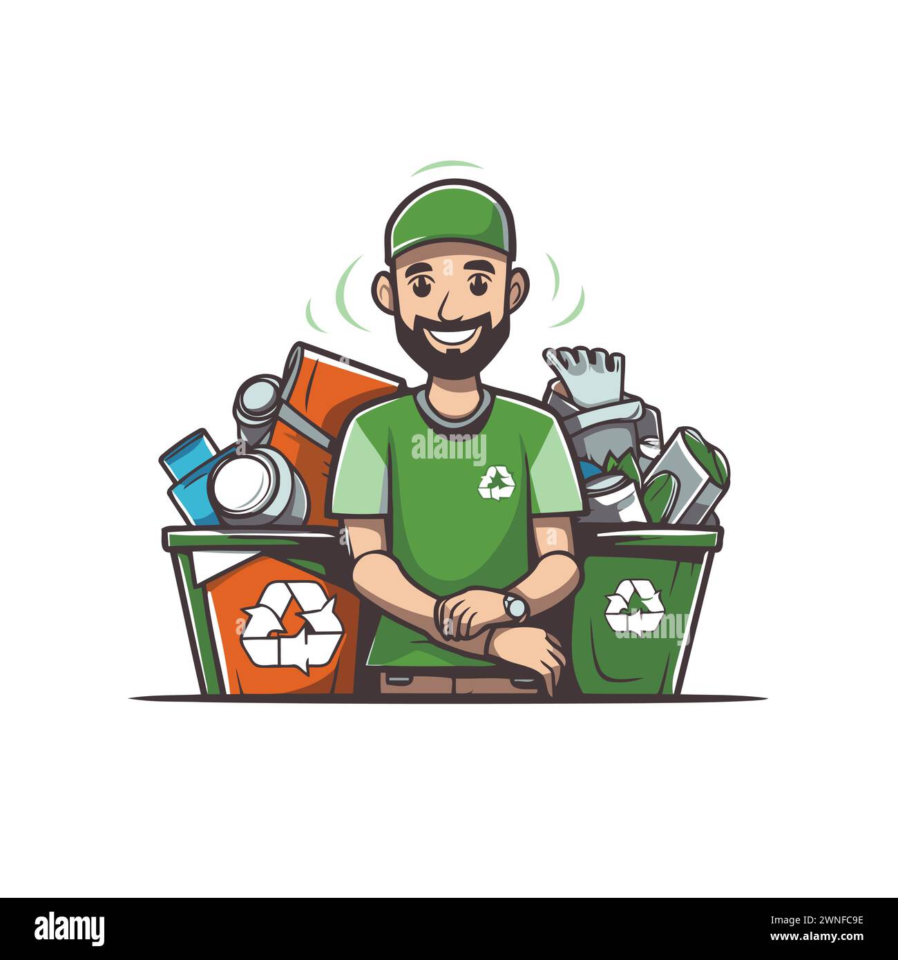 Man sorting rubbish Cut Out Stock Images & Pictures - Alamy