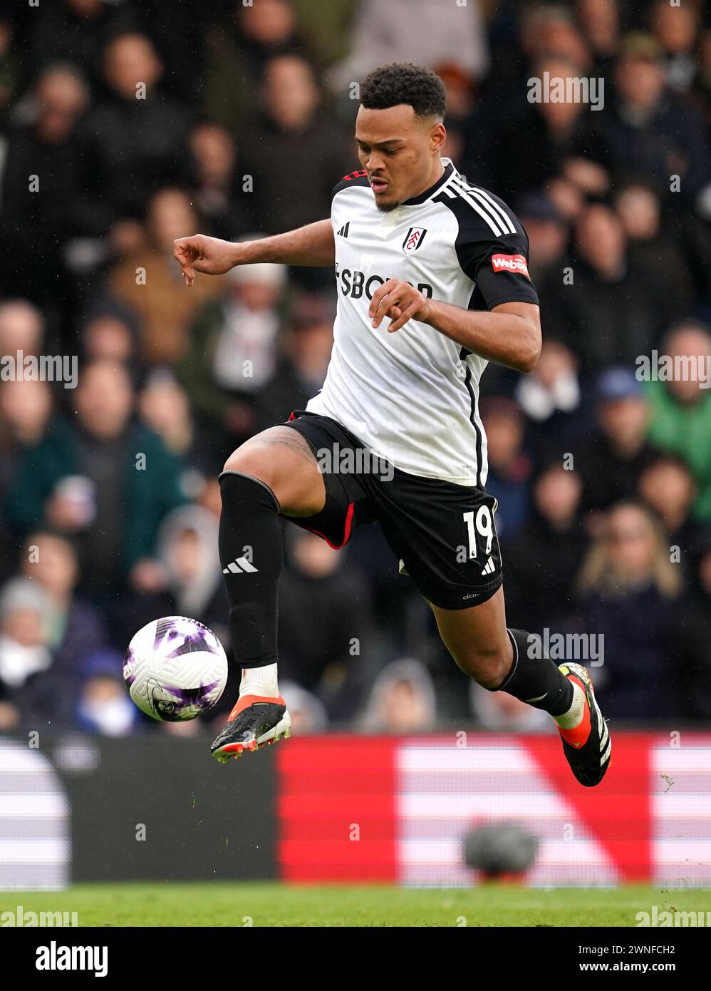 Fulham's Rodrigo Muniz in action during the Premier League match at ...