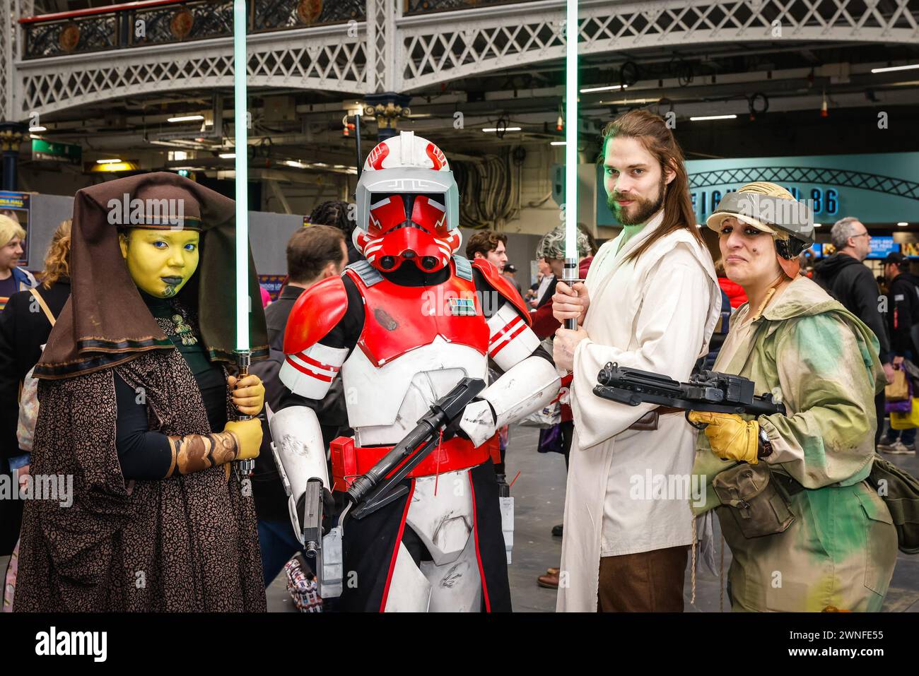 London, UK. 02nd Mar, 2024. Visitors in their costumes. Cosplayers ...