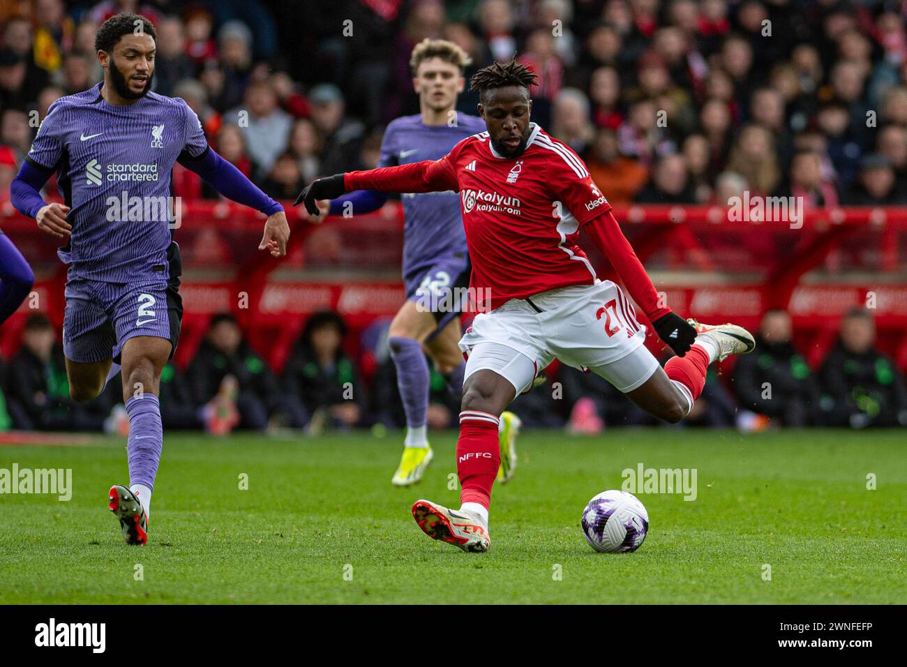 The City Ground, Nottingham, UK. 2nd Mar, 2024. Premier League Football ...