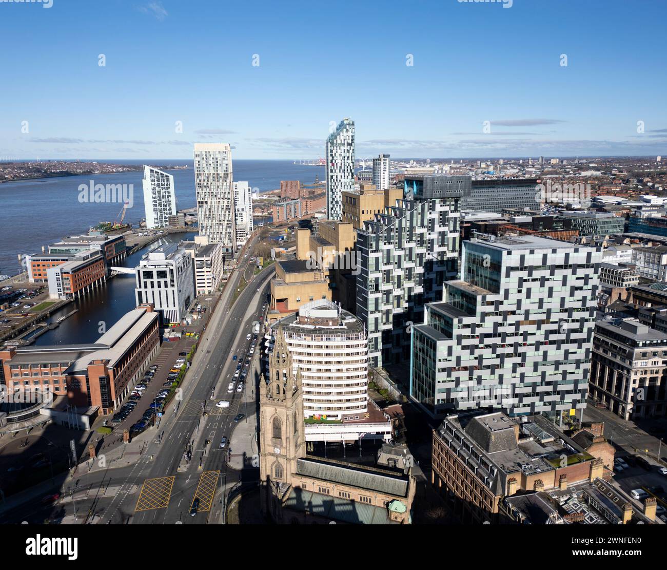 Liverpool Unity Sentinel buildings waterfront buildings along the River ...