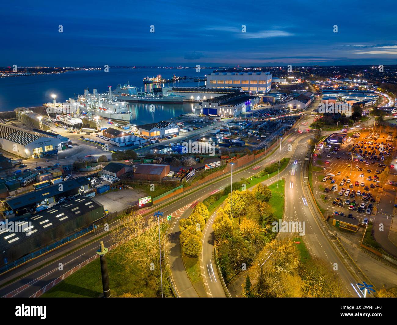 Cammell Laird shipyard, Birkenhead, Wirral, England, aerial view at ...